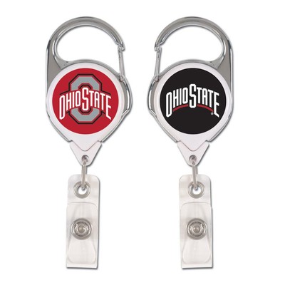 Ohio State Buckeyes Retractable Metal Badge Holder [NEW] NCAA Key Chain ...