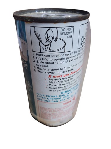 Kmart Gas Line Anti-freeze Metal Can 12 FL oz Unopened Advertising 57 ...