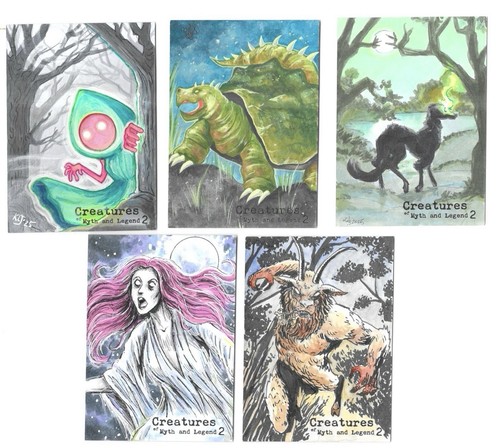 Perna Studios Creatures Of Myth And Legend 2 Sketch Card Lot 5 Cards | eBay