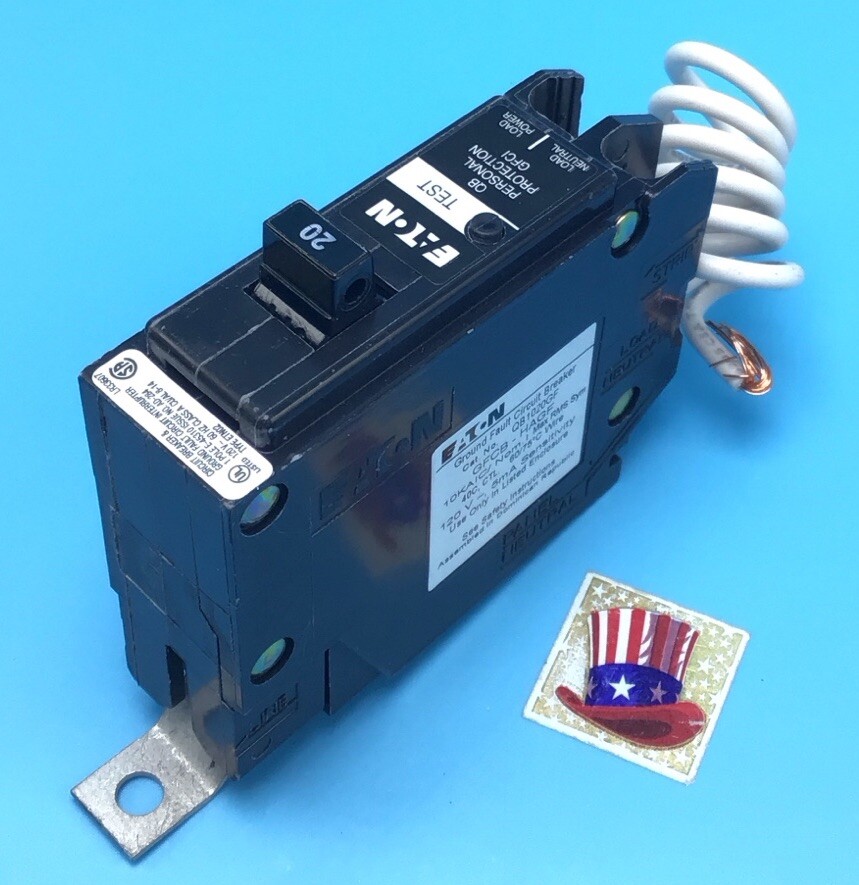 New Circuit Breaker Eaton QBGF1020 QB1020GF 20 Amp GFCI 10kA Quicklag ...