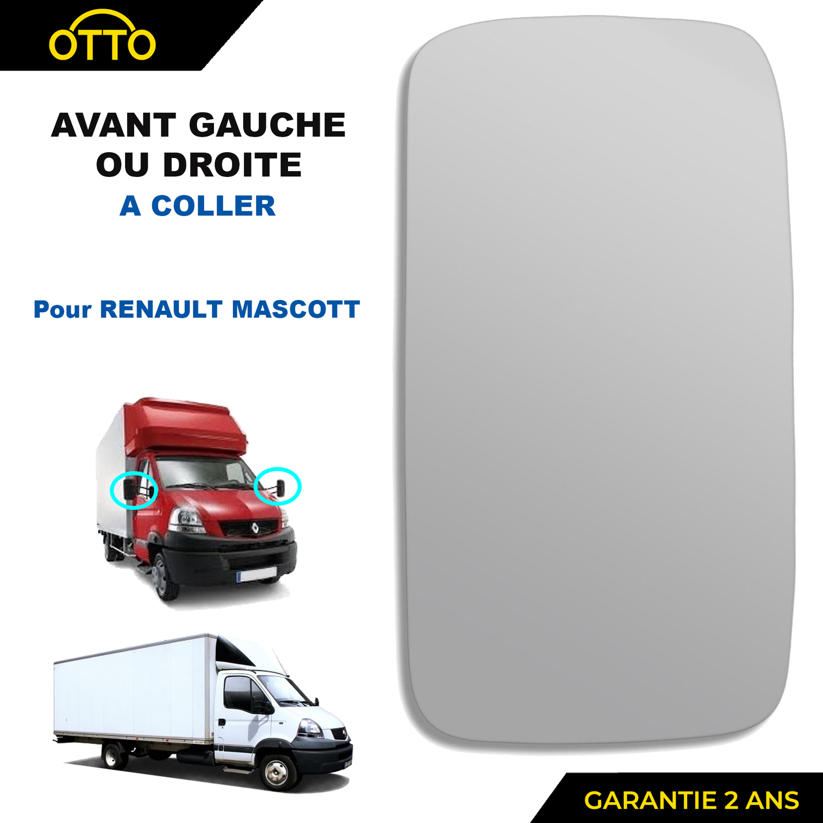 MIROIR glace de rétroviseur Avant Gauche ou Droite pour Renault Mascott ...