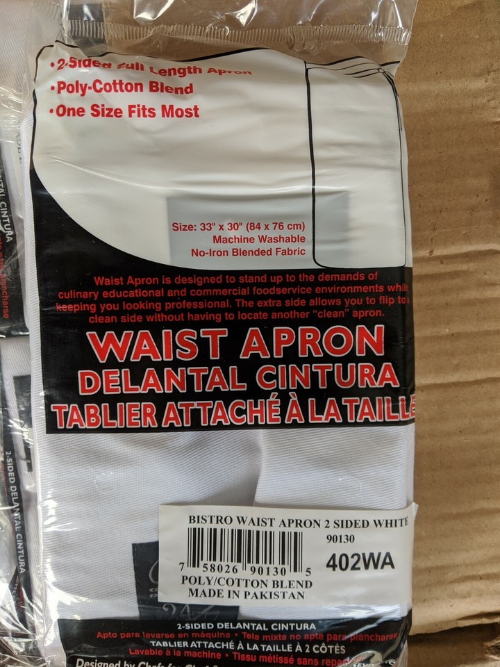 6 Chef Revival White Knife & Steel Reversible Poly-Cotton Two-Sided ...