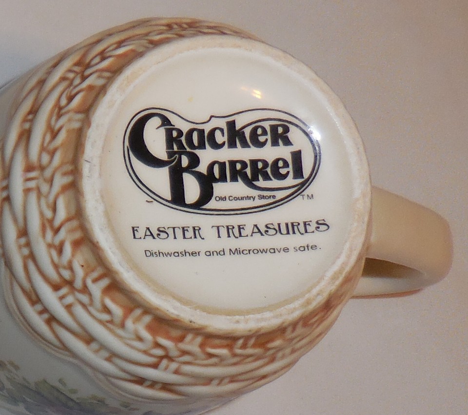 1 Cracker Barrel Old Country Store Easter treasures Mug Rabbit Flowers ...