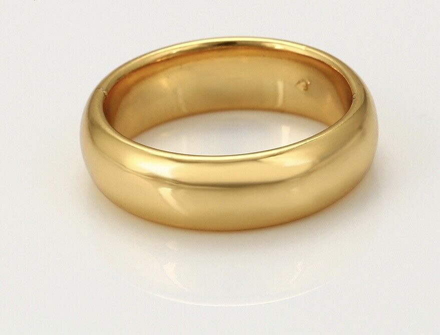 24ct 24K Yellow Gold plated Men Girl Plain Wedding wide Band Ring All ...