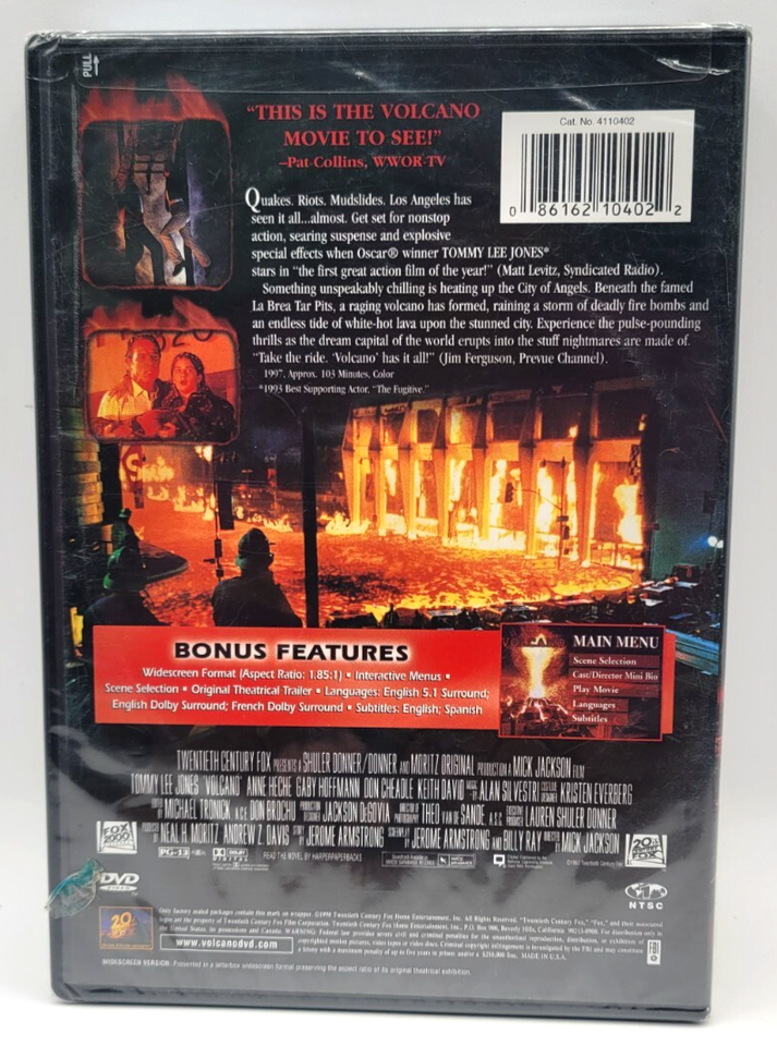 Volcano (DVD, 1997) FACTORY SEALED TOMMY LEE JONES THRILLER 86162104022 ...