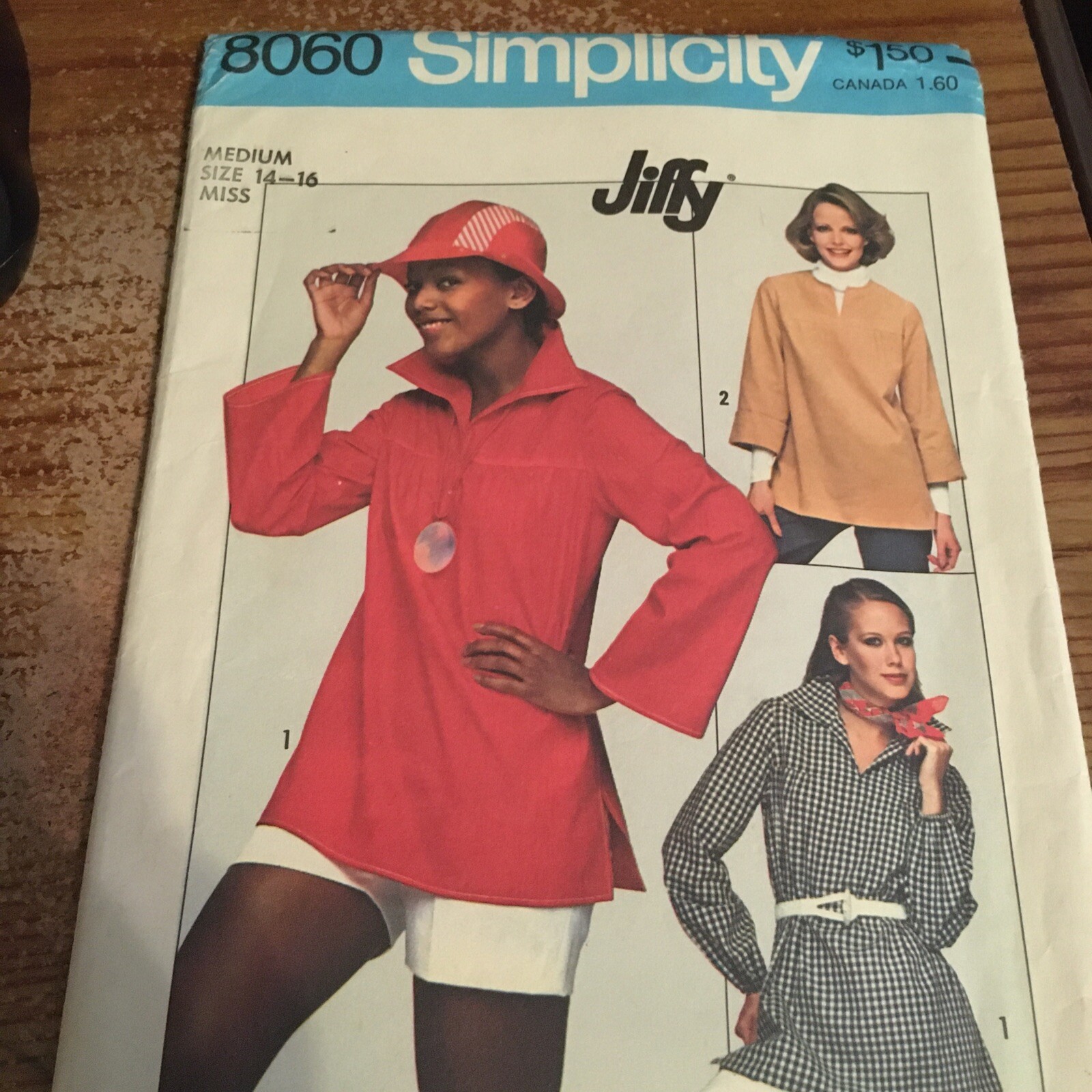 1970s PULLOVER Pattern Keyhole Neckline 2 sleeves Simplicity 8060 Sz 14 ...