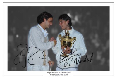 RAFA NADAL & ROGER FEDERER SIGNED PHOTO PRINT AUTOGRAPH WIMBLEDON ...