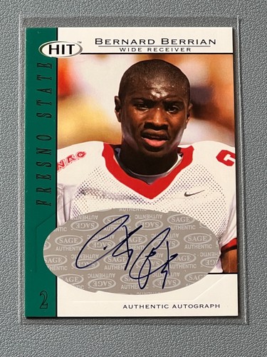 2004 Sage Hit Bernard Berrian SP Emerald Rookie Auto RC #A2 Fresno ...