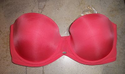 207 Calvin Klein Coral Pink Strapless Multi-Way Strap Push Up Bra 32D ...