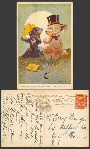 BONZO DOG GE Studdy 1931 Old Postcard Aren't You Glad The Speed Limits ...