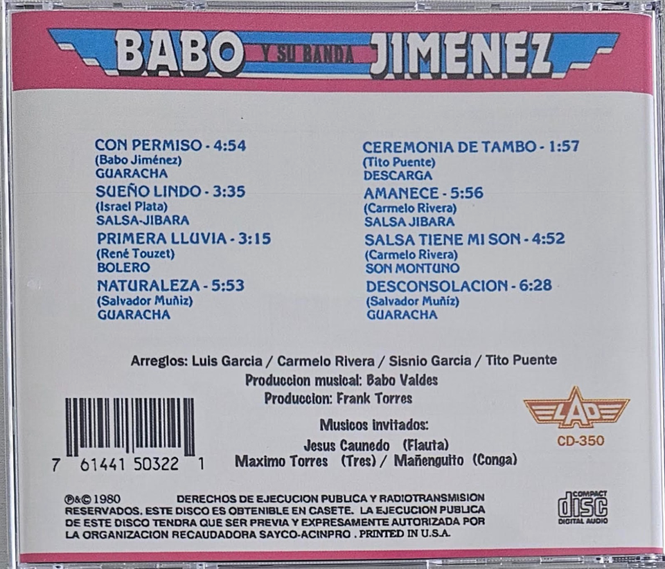 Babo Jimenez y su Banda CD | eBay UK