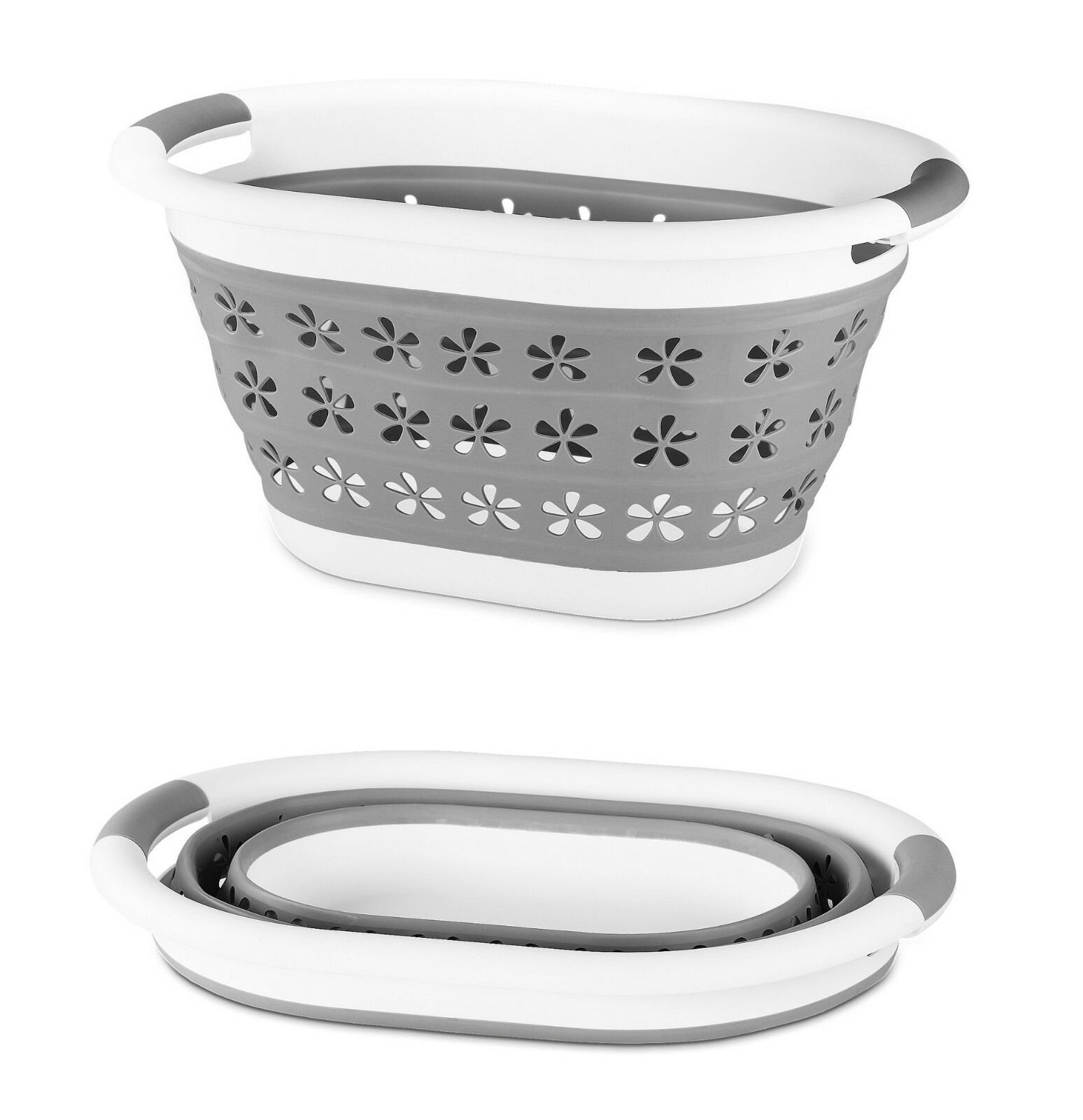 LARGE COLLAPSIBLE LAUNDRY BASKET WASHING CLOTHES BIN FOLDABLE SPACE ...