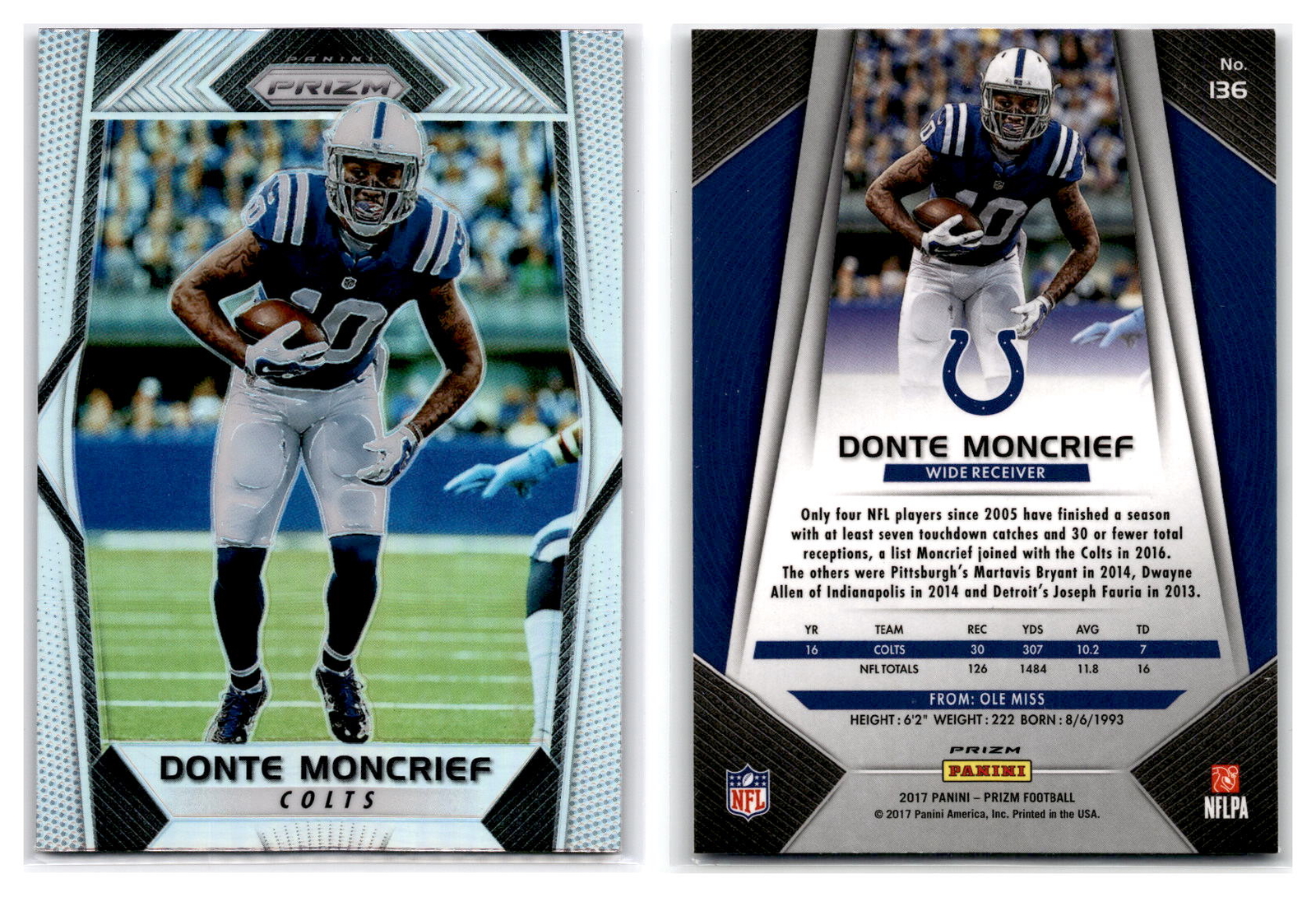 2017 Panini Prizm Silver #136 Donte Moncrief - Indianapolis Colts | eBay