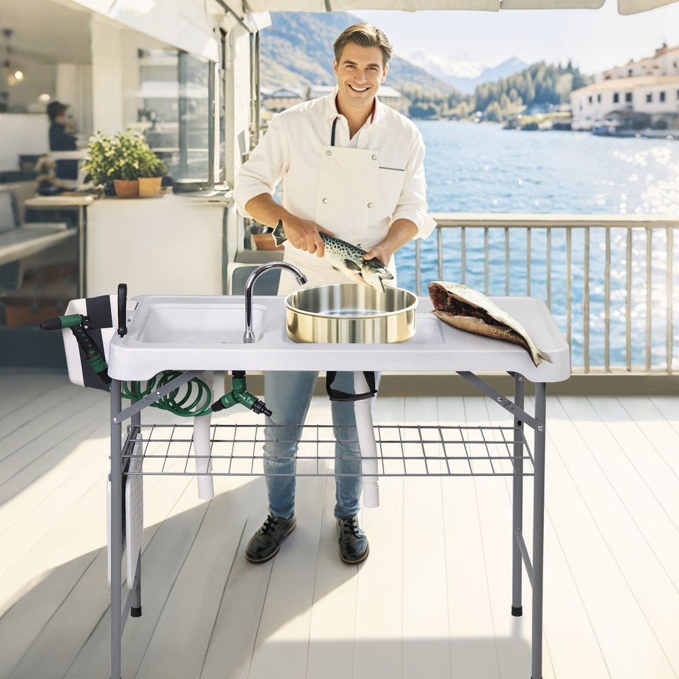 Sink Fish Cleaning Table Portable Camping Table Fish Cleaning Kit for ...
