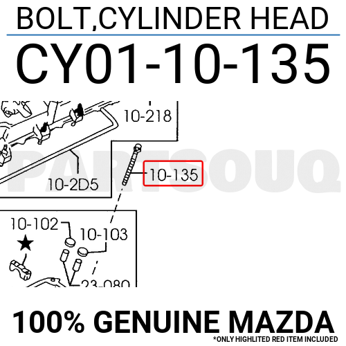 CY0110135 Genuine Mazda BOLT,CYLINDER HEAD CY01-10-135 | eBay