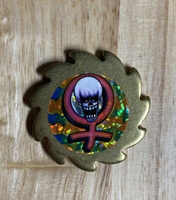 VINTAGE 90s HOLOGRAM SKULL POG MILK CAP BRASS SAW BLADE SLAMMER | eBay