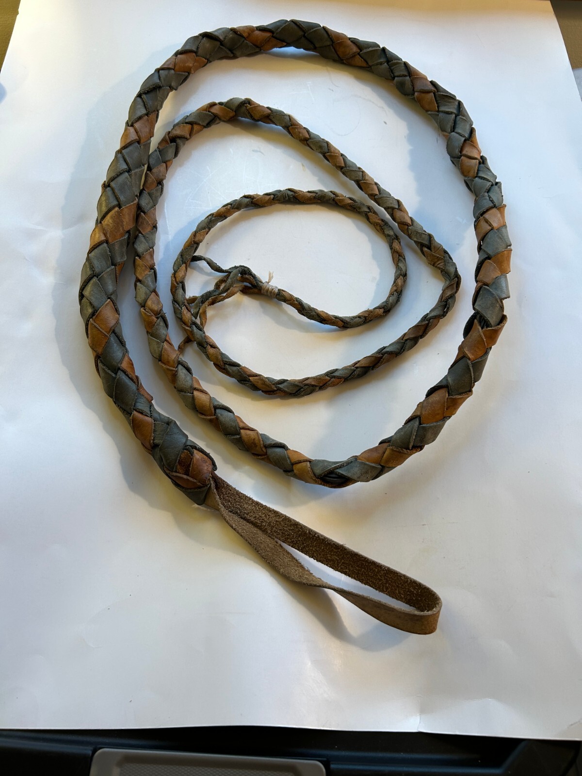 Whip, Leather 10 feet Braided Whip, Two Shades of Brown, As good as the ...
