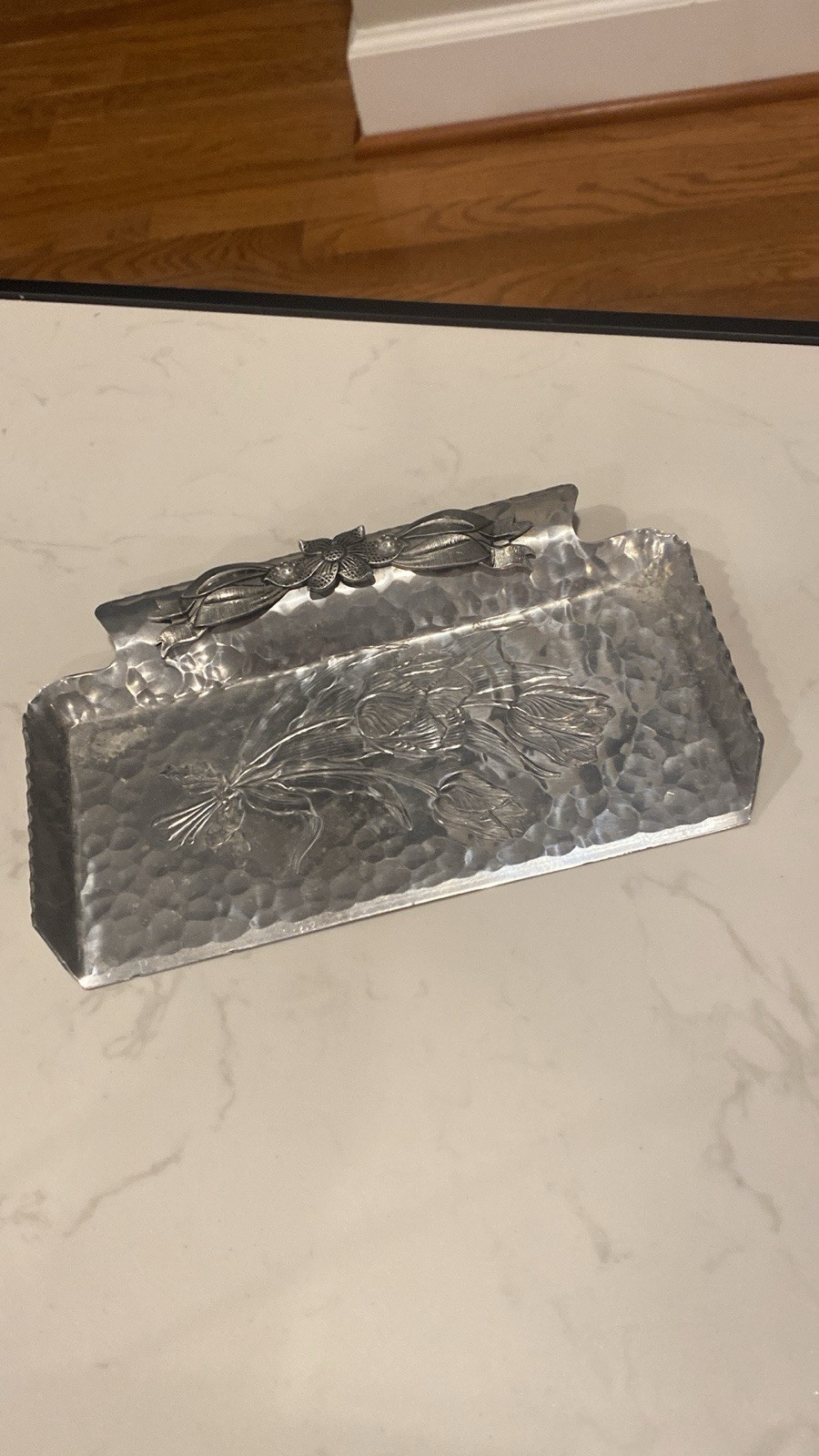 Vintage Rodney Kent Hand Wrought Creations Aluminum Floral Crumb Tray ...