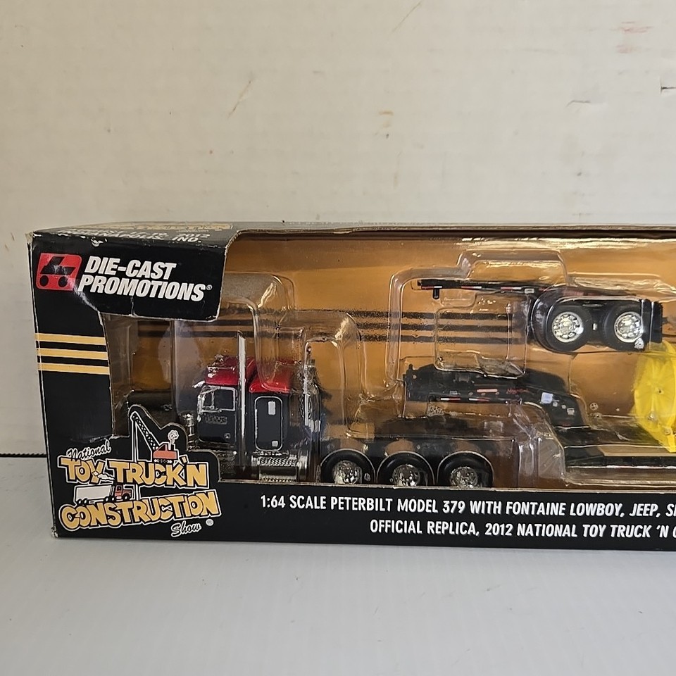 1/64 HWC Peterbilt Model 379 w/ Fontaine Lowboy & Wire Spools Load By ...