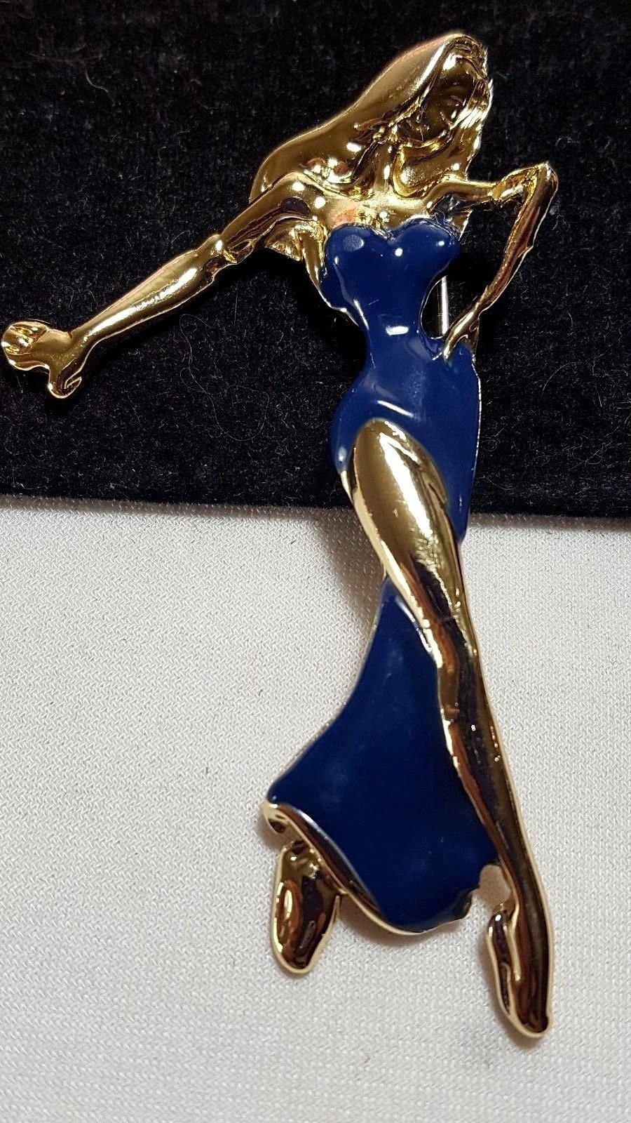 Vintage Rare Gold Jessica Rabbit Blue Enamel Sexy Lad… - Gem