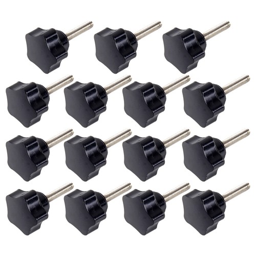 15pcs M6 x 30mm Male Thread Star Head Clamping Screw Nuts Knob Grip Jig ...