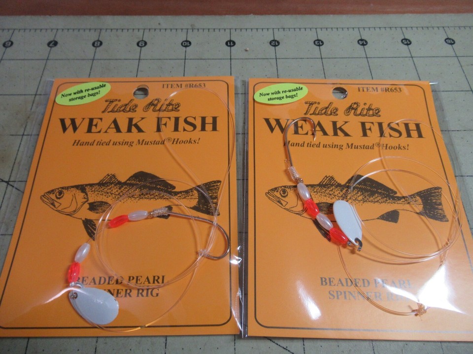 2 WEAKFISH SEA TROUT RIGS BEADED SPINNER RIG SALTWATER FISHING | eBay