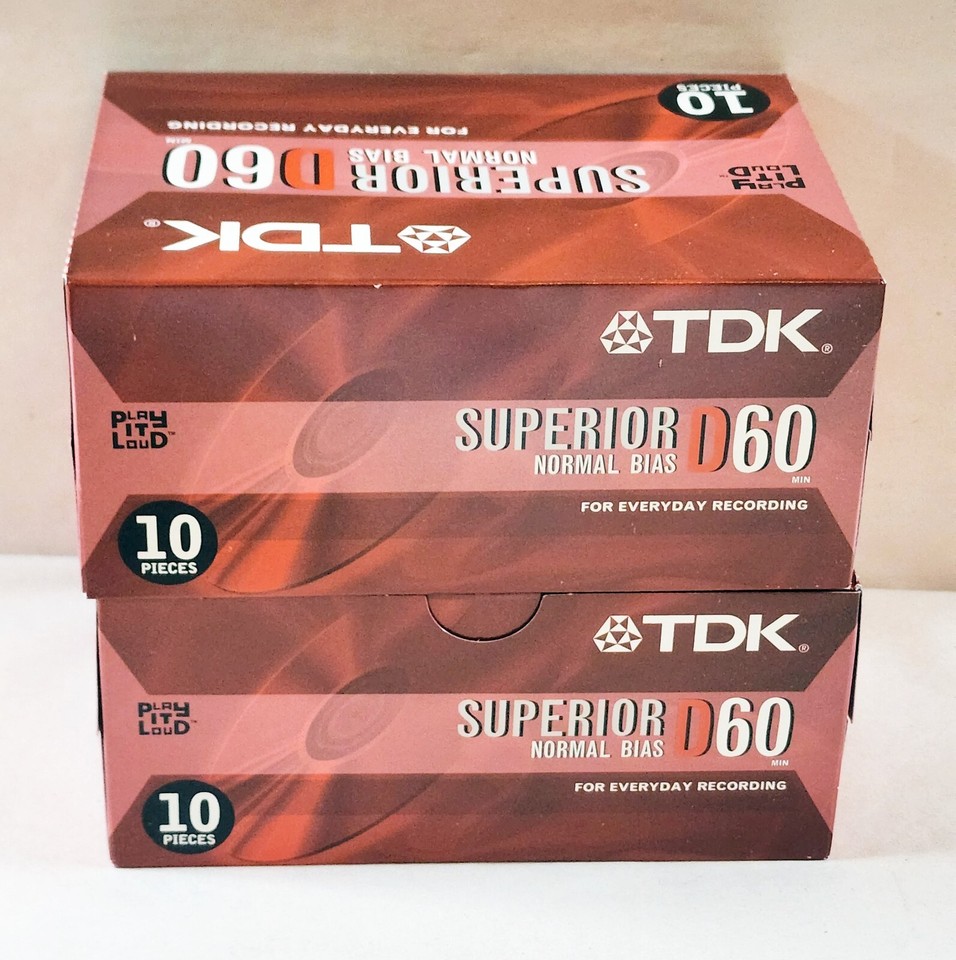 20 TDK D60 Minutes High Output Superior Blank Audio Cassette Tapes ...