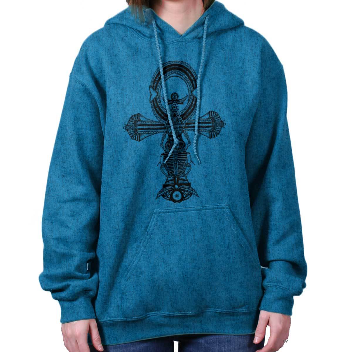 Ancient Egyptian Ankh Scarab Beetle Life Hoodie Hooded Sweatshirt Men ...