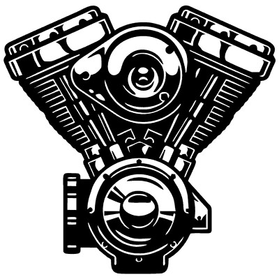 Harley Motor Evo Blockhead aus 3mm Stahl Höhe 60cm-100cm Motorrad Logo ...