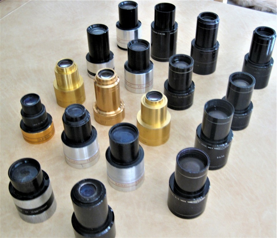 VARIOUS MAKES AND SIZE 35MM PROFESSIONAL THEATRE PROJECTION LENSES ...