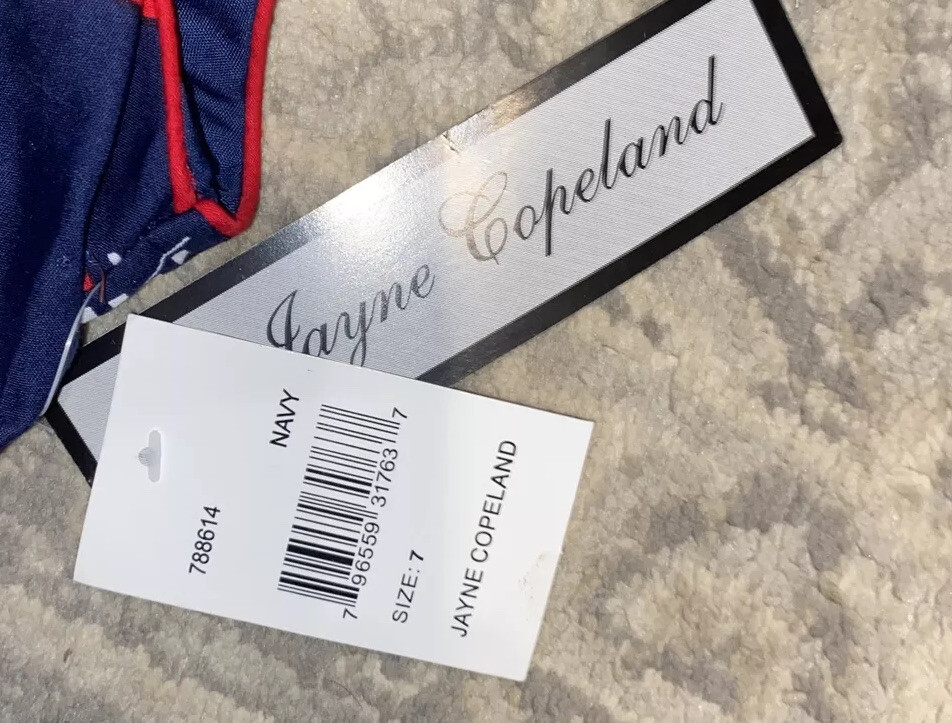 Girl’s Sz 7 Dress Jane Copeland Easter Navy With Sailboats Zipper Bow ...