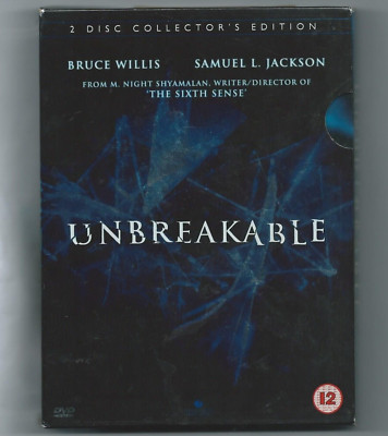 Unbreakable DVD 2000 Film 2 Disc Rated 12 Drama Sci-fi Mystery 102 ...