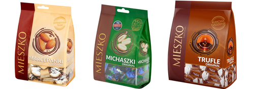 MIESZKO PRALINES - 260G - TRUFFLES MICHASZKI MARZEPIN Chocolate Candy ...
