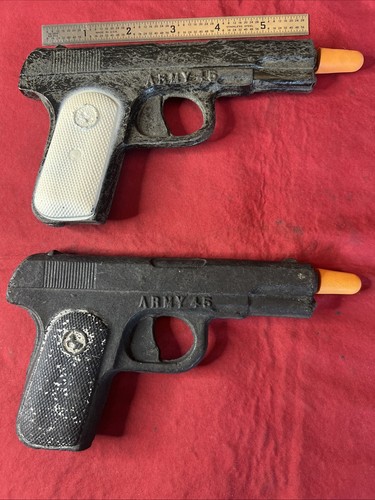 WWII WW2 1940s Composition Pressed Paper Solid Army 45 Toy Pistol Gun ...