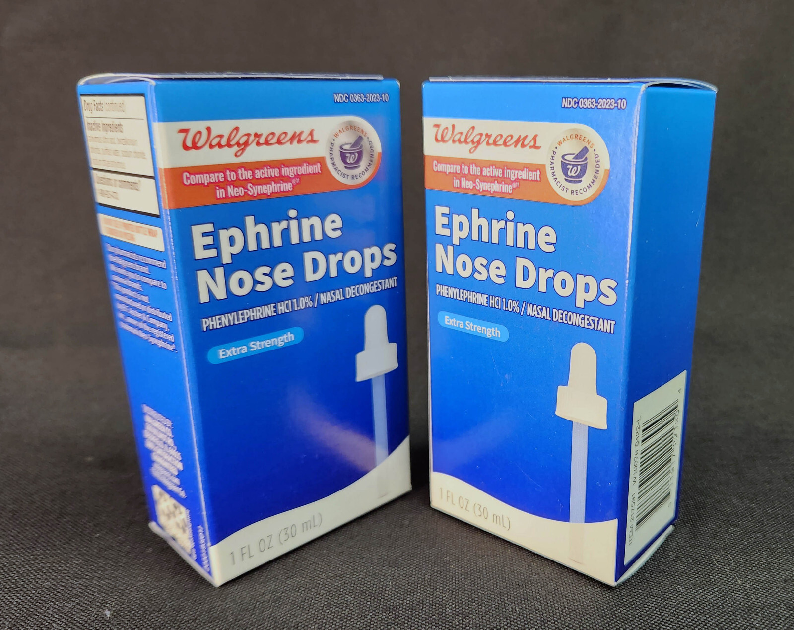 Nose Drops, 2 Pack, Walgreens Ephrine Nasal Decongestant, 1oz EXP 01/ ...
