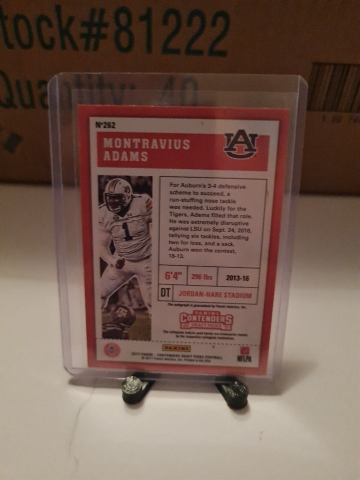 2017 Panini Contenders Draft Picks #262 Montravius Adams RC Auto | eBay