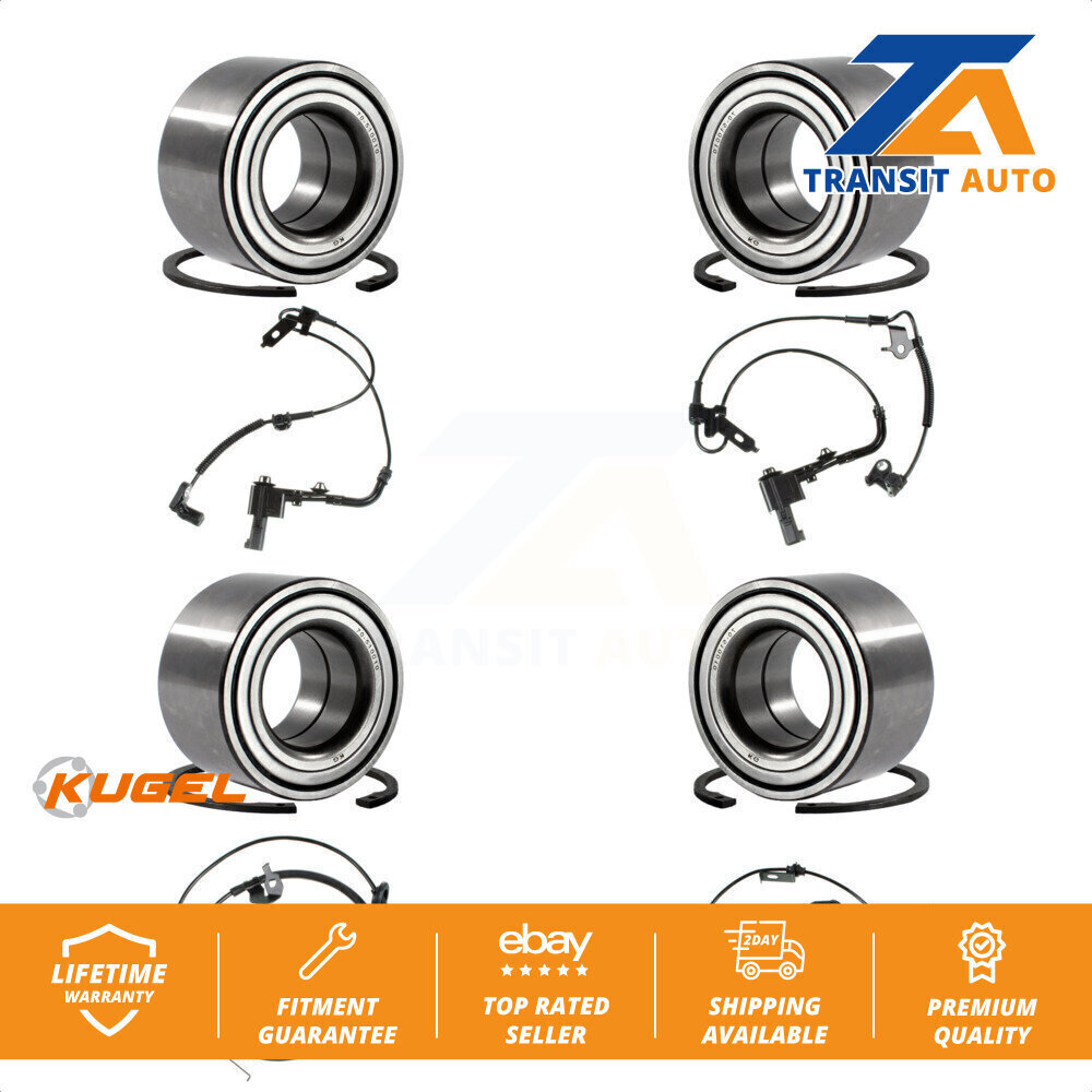 Front Rear Wheel Bearing & Sensor Kit (8Pc) For Ford Fusion Lincoln MKZ ...