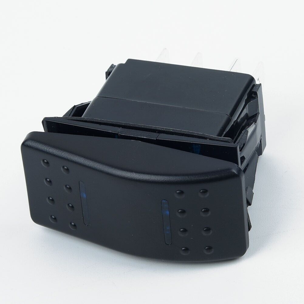 2-Led Blue Rocker Switch 7-Pin ON-OFF-ON DPDT 3-WAY 12V-24V Waterproof ...