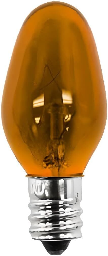 OCS Parts Transparent Amber Light Bulbs | E12 Candelabra | C7 Shape ...