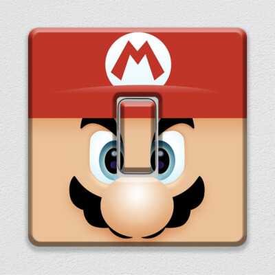 Super Mario Face Nintendo Character UK Light Switch Vinyl Sticker for ...