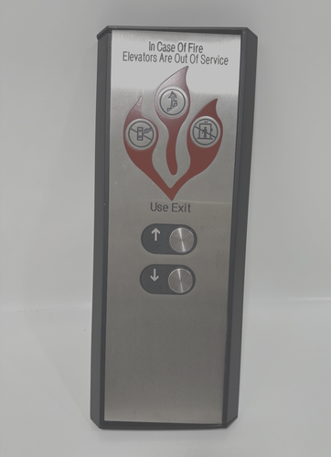 Dual-Button Elevator Hall Call Station with Fire Safety Signage | eBay