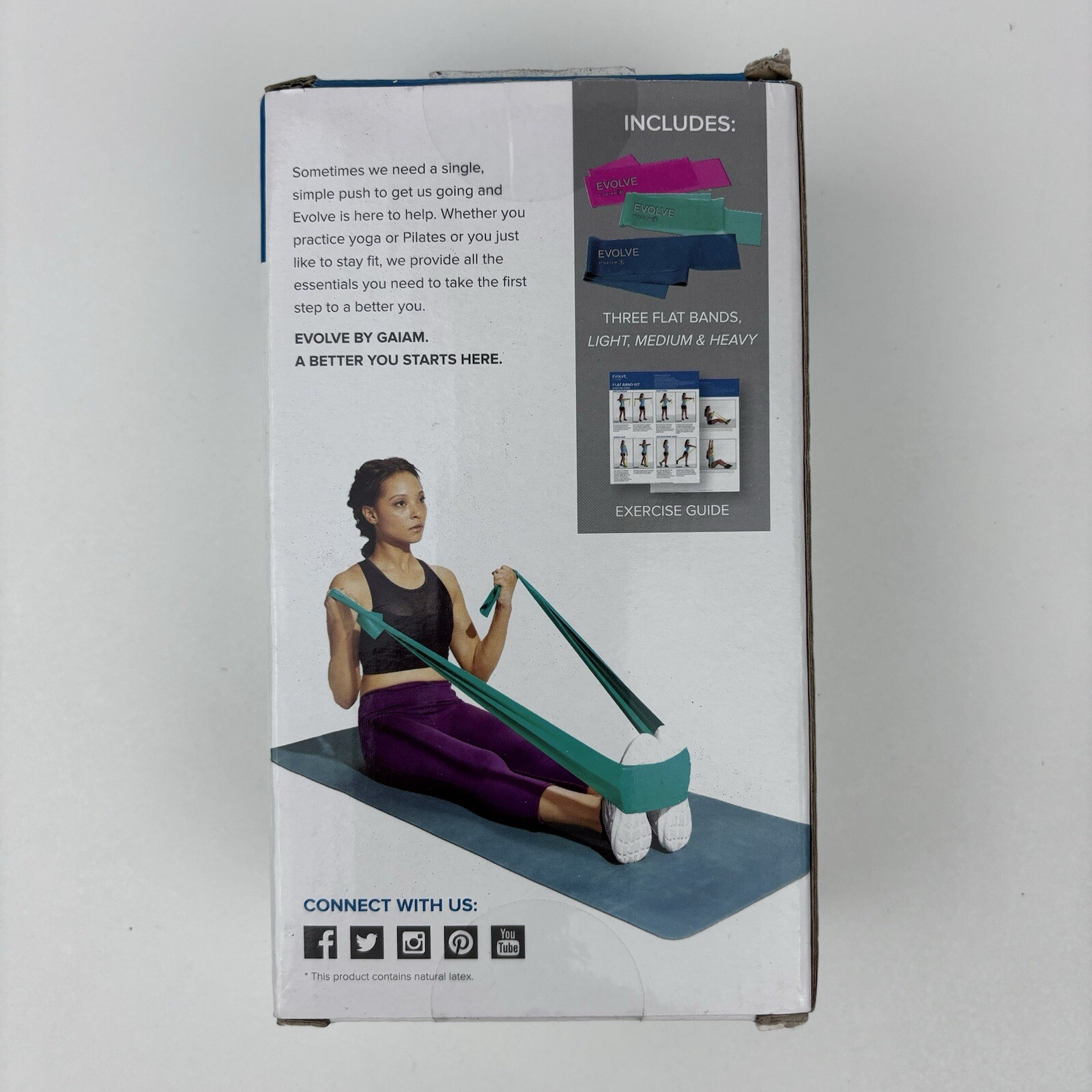Evolve By Gaiam 3 Pack Flat Bands 3 Levels of Resistance Exercise New ...