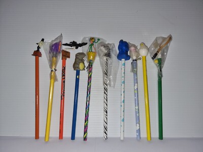 10 x Assorted Vintage 80s 90s Pencils & Pencil Toppers #6 | eBay