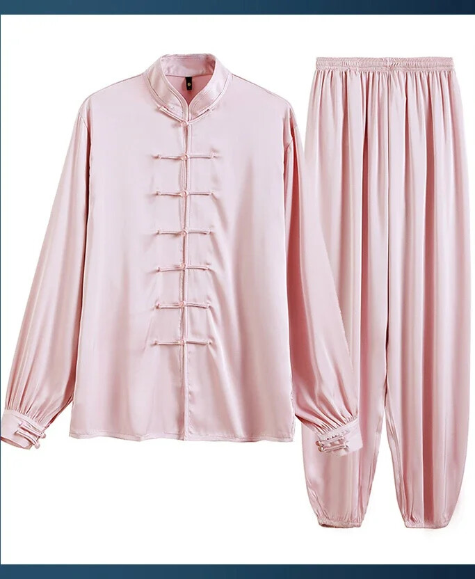 Acetate Ice Silk Taiji Suit Tai Chi Uniform Long Sleeved Wushu Exercise ...
