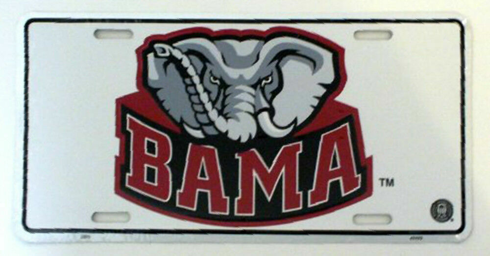 Crimson Tide Alabama BAMA Elephant 6"x12" Aluminum License Plate Tag | eBay
