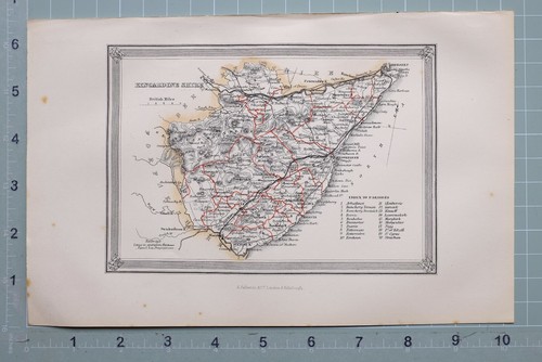 1868 SCOTTISH MAP KINCARDINE SHIRE FORDOWN NIGG DURRIS BERVIE BENHOLM ...