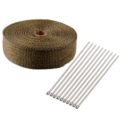 15M Motorcycle Basalt Titanium Manifold Header Exhaust Pipe Heat Wrap w ...