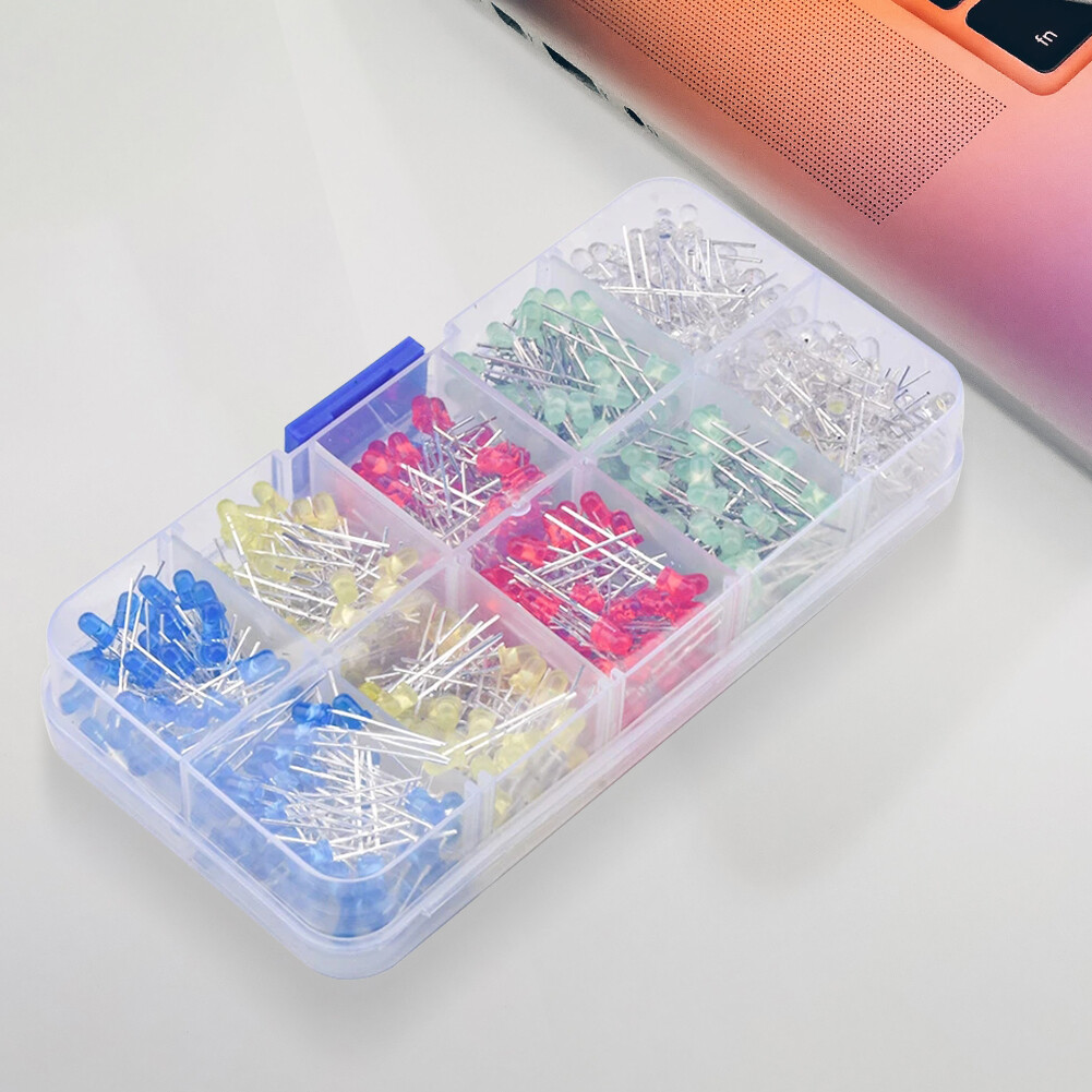 3MM Light Emitting Diode Assortment 100Pcs/Color Luminous Diode ...