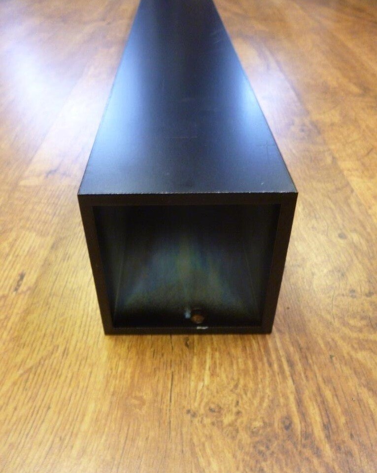 Black Aluminium Box Section 6mm thick 100mm x 100mm Various lengths ...