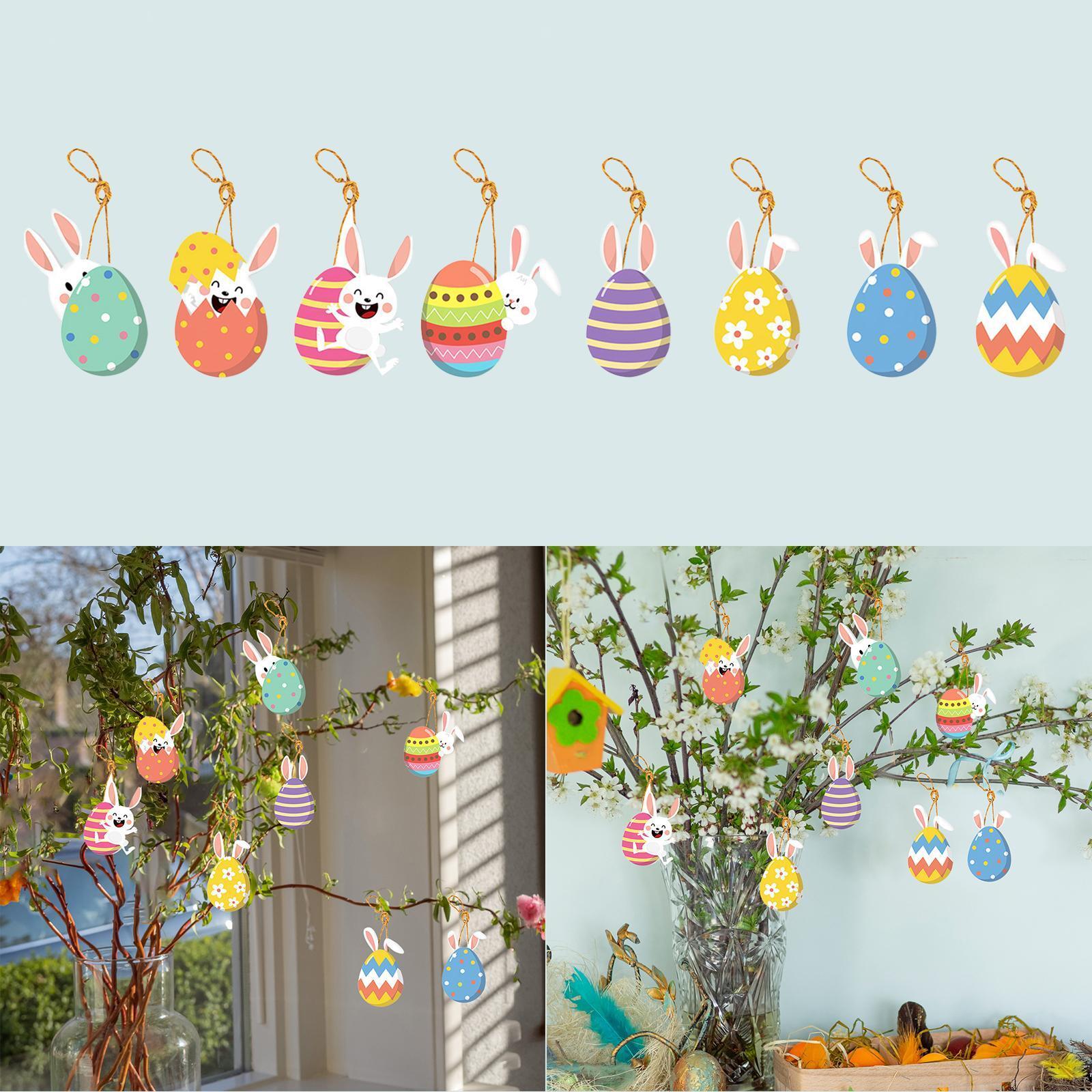 8 Pieces Easter Bunny Hanging Decorations for Gift Party Supplies ...